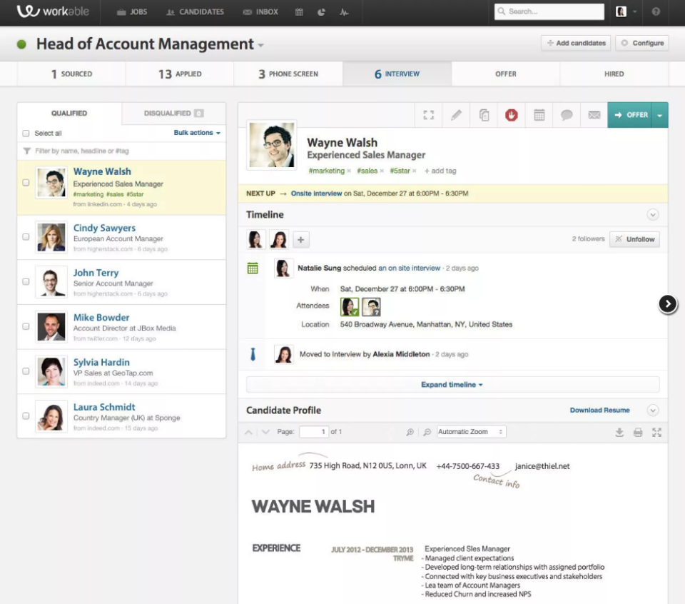 Workable : Opiniones, precios & funcionalidades | Appvizer
